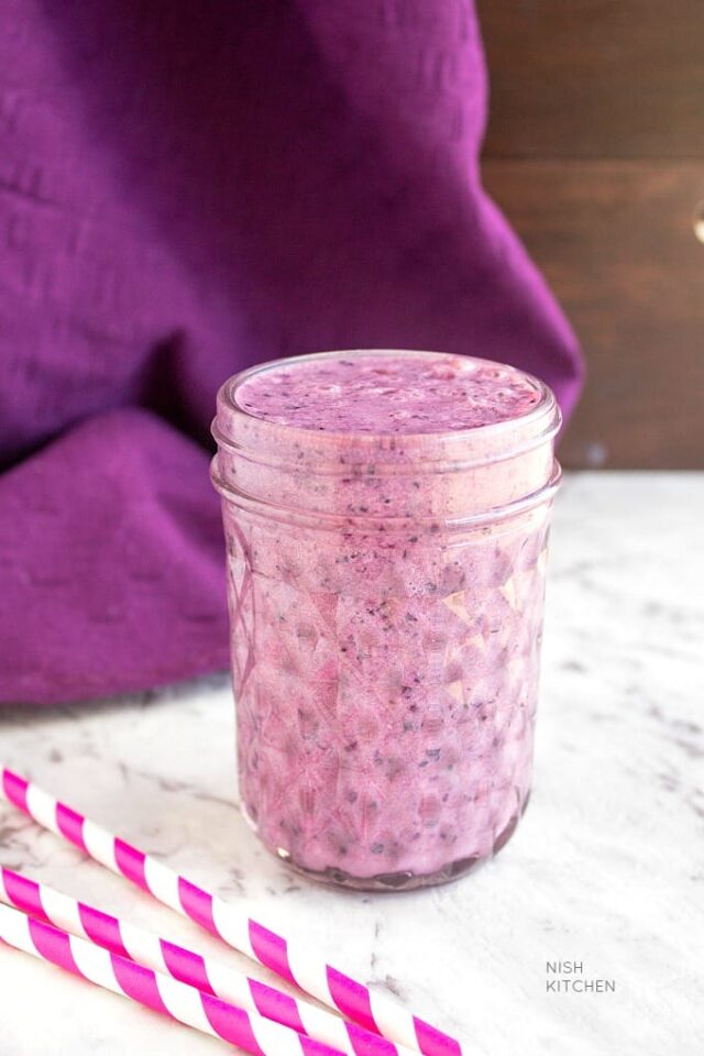 Grape Lassi | Indian Grape Smoothie - Nish Kitchen
