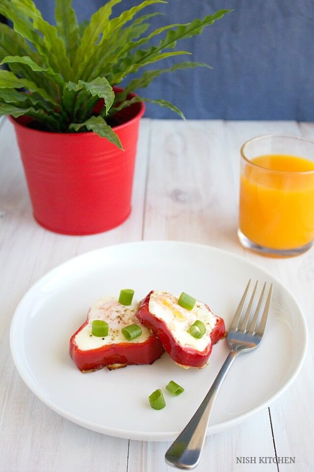 Bell Pepper Egg in a Hole (Video) - Nish Kitchen
