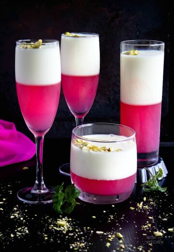 Mahalabia with Rose Jelly | Middle Eastern Milk Pudding | Video - Nish ...