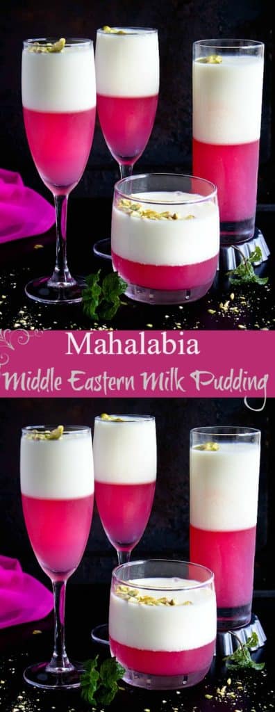 Mahalabia with Rose Jelly | Middle Eastern Milk Pudding | Video - Nish ...
