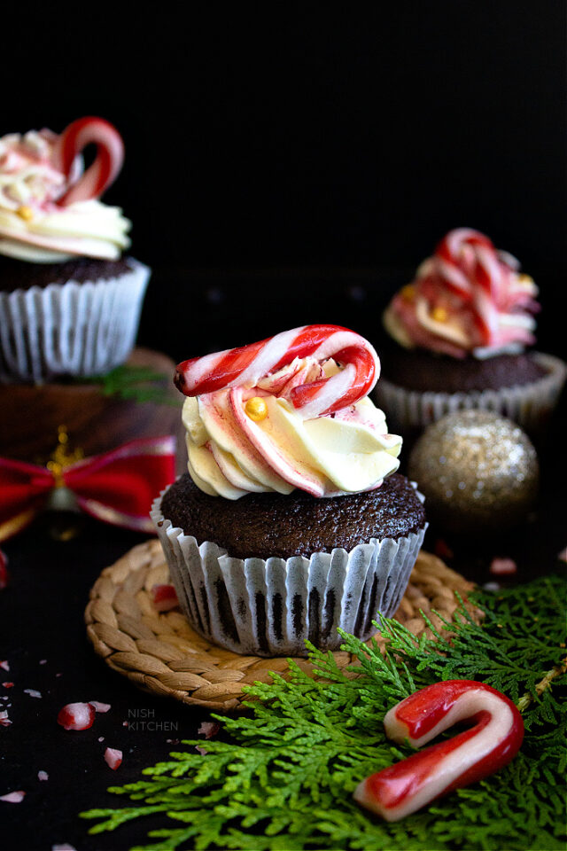 Chocolate Peppermint Cupcakes | Video - Nish Kitchen