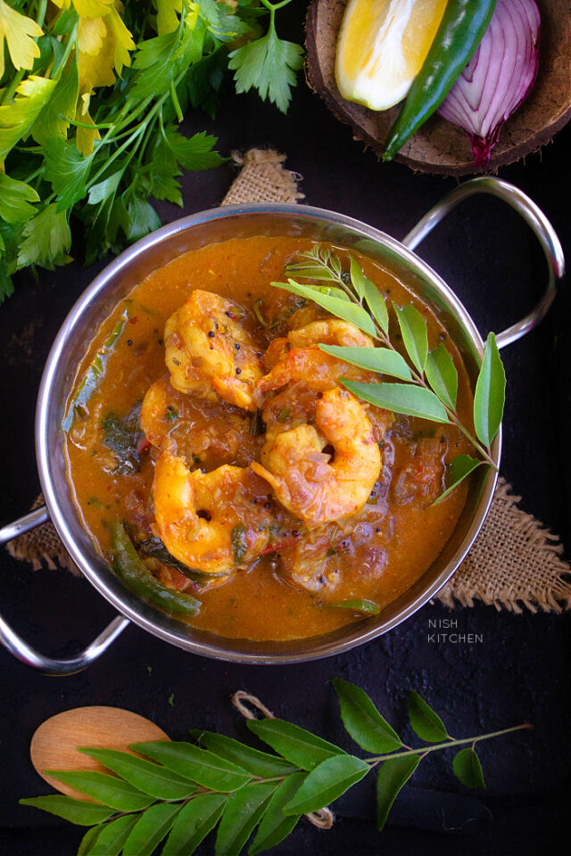 Malabar Prawn Curry | Shrimp Curry | Video - Nish Kitchen