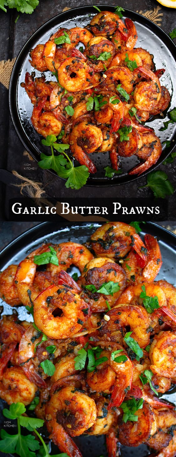 Garlic Butter Prawns (Shrimp) | Video - Nish Kitchen