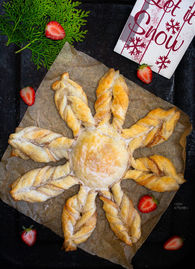 Puff Pastry Snowflake | Video - Nish Kitchen