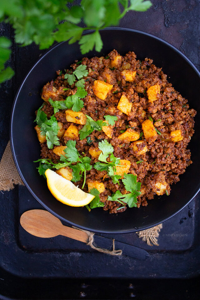 Keema Aloo | Minced Meat With Potatoes - Nish Kitchen