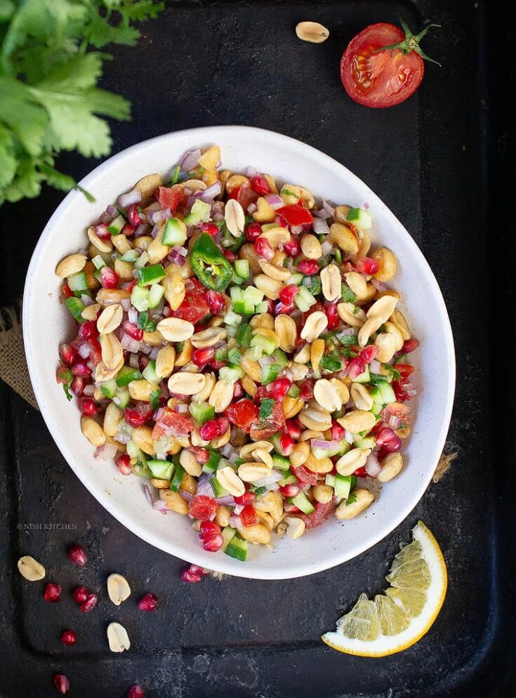 Masala Peanut Chaat | Indian Peanut Salad - Nish Kitchen