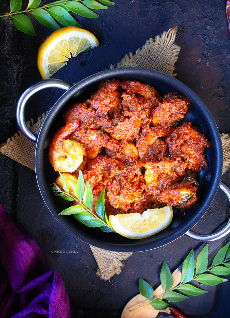 Prawn Ghee Roast | Shrimp Ghee Roast - Nish Kitchen