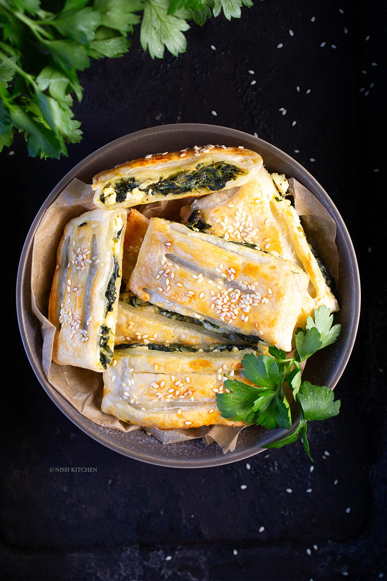 Ricotta Spinach Pastry - Nish Kitchen