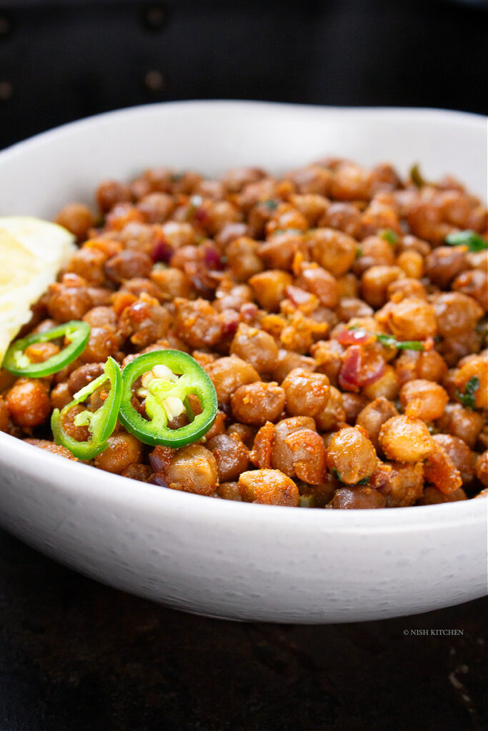 Indian Spiced Chickpea Fry | Black Chana Fry - Nish Kitchen
