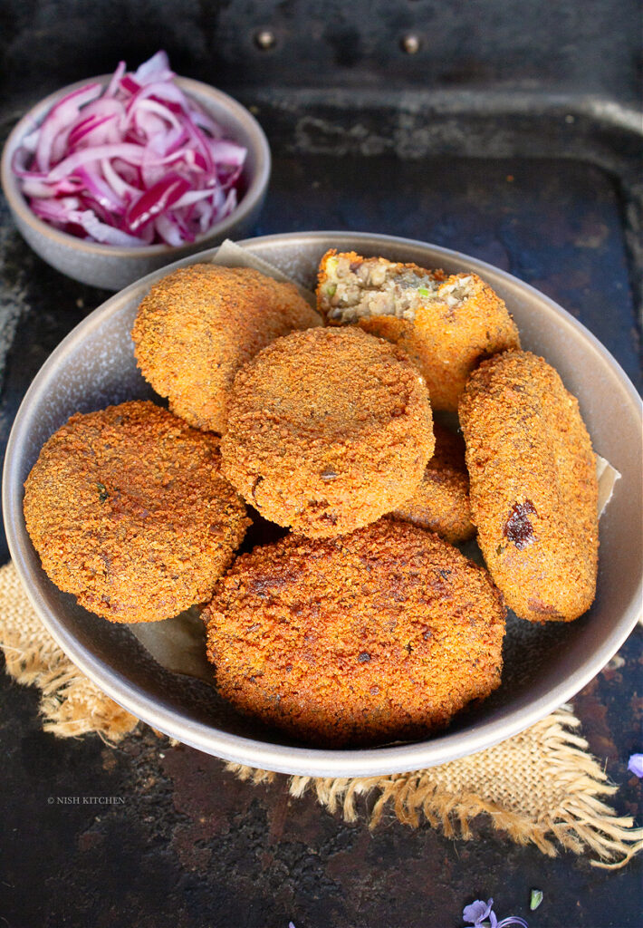 Crispy Indian Beef Cutlet | Crumbed Beef Patties - Nish Kitchen