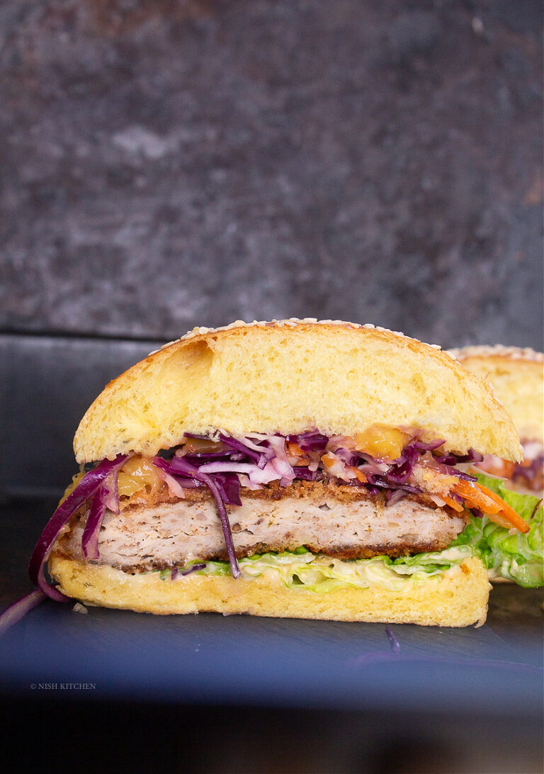 Easy Mango Chicken Burger With Mango Slaw - Nish Kitchen